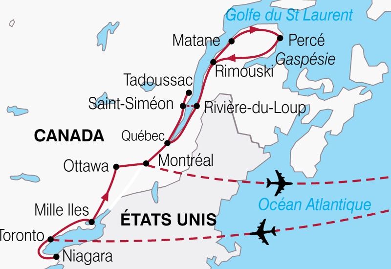 Circuit Canada > Le Canada et la Gaspésie Les belles Provinces ...